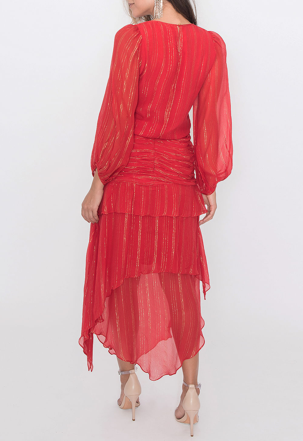 Vestido Moniza midi Ateen - vermelho