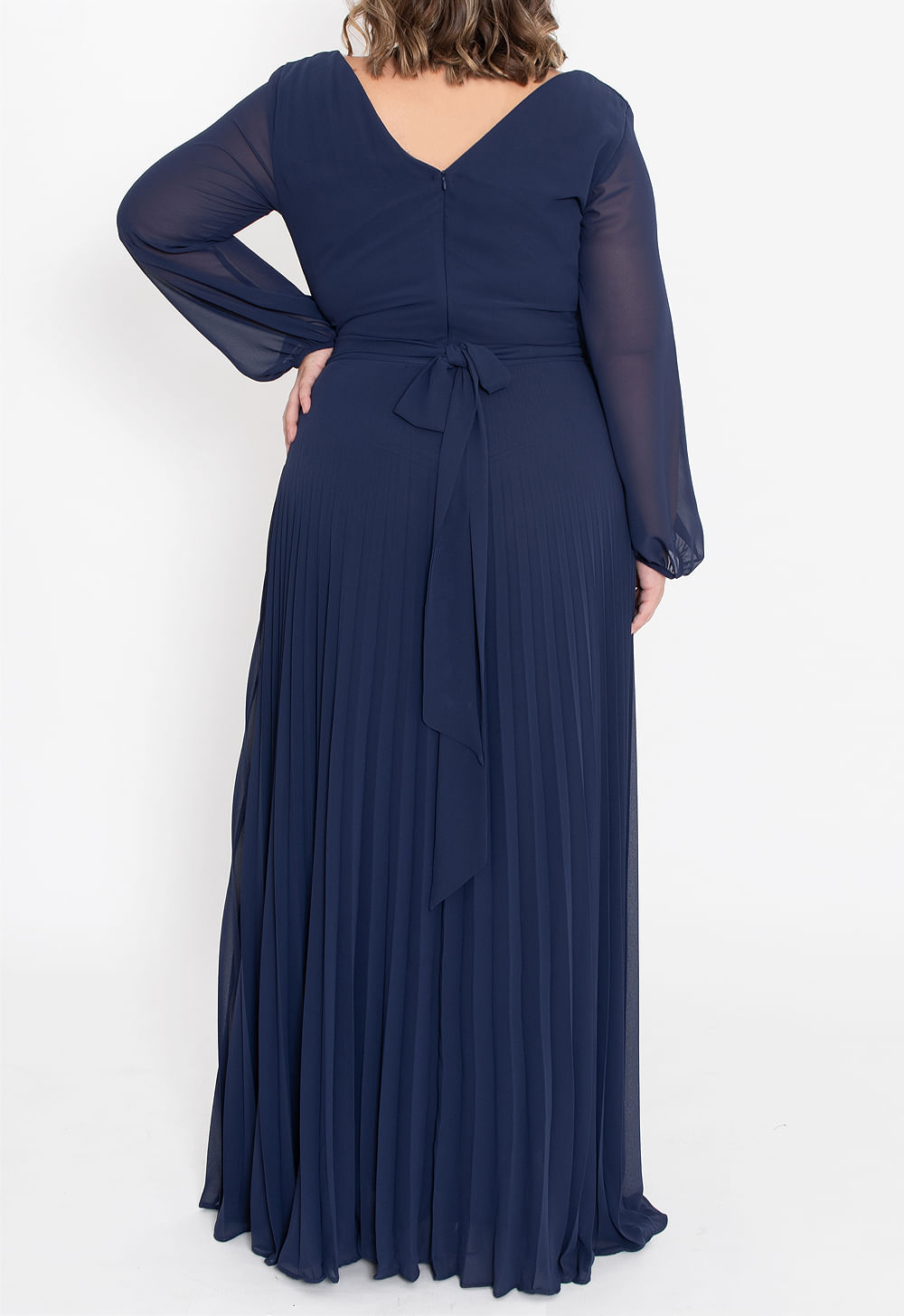 Vestido Edith longo Powerlook - azul marinho